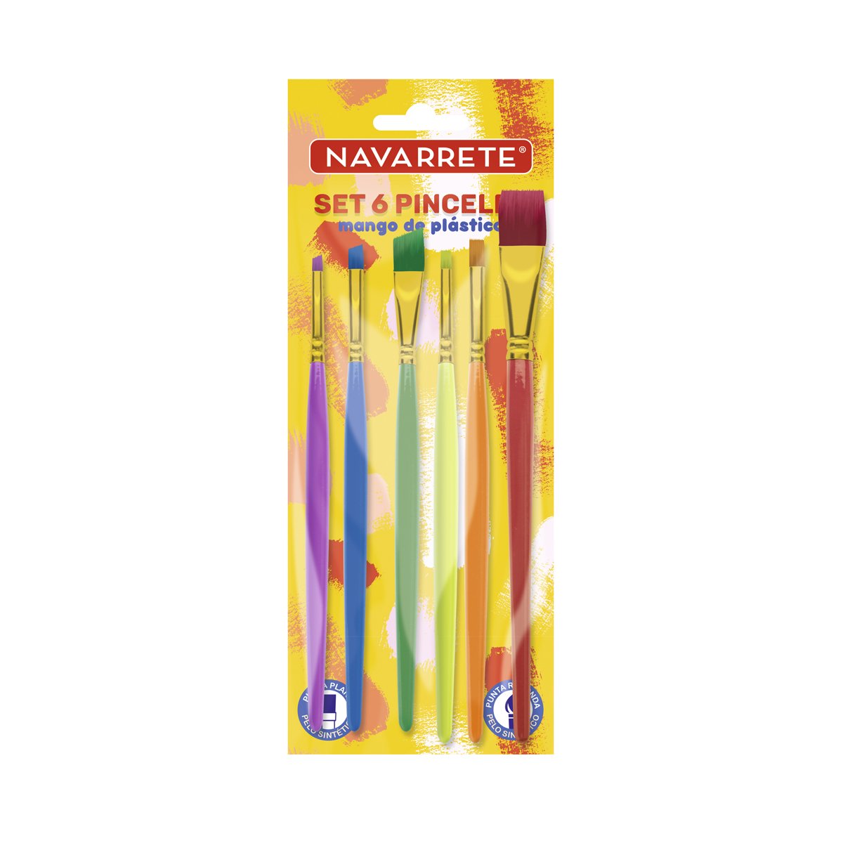 Set de pinceles con mango plástico para pintura | Tamaños varios