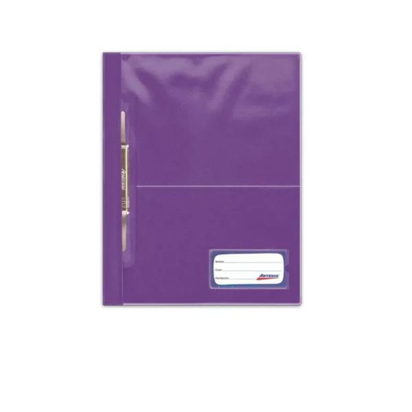 FOLDER A4 DOBLE TAPA CON GUSANO COLOR LILA - ARTESCO - NAVARRETE