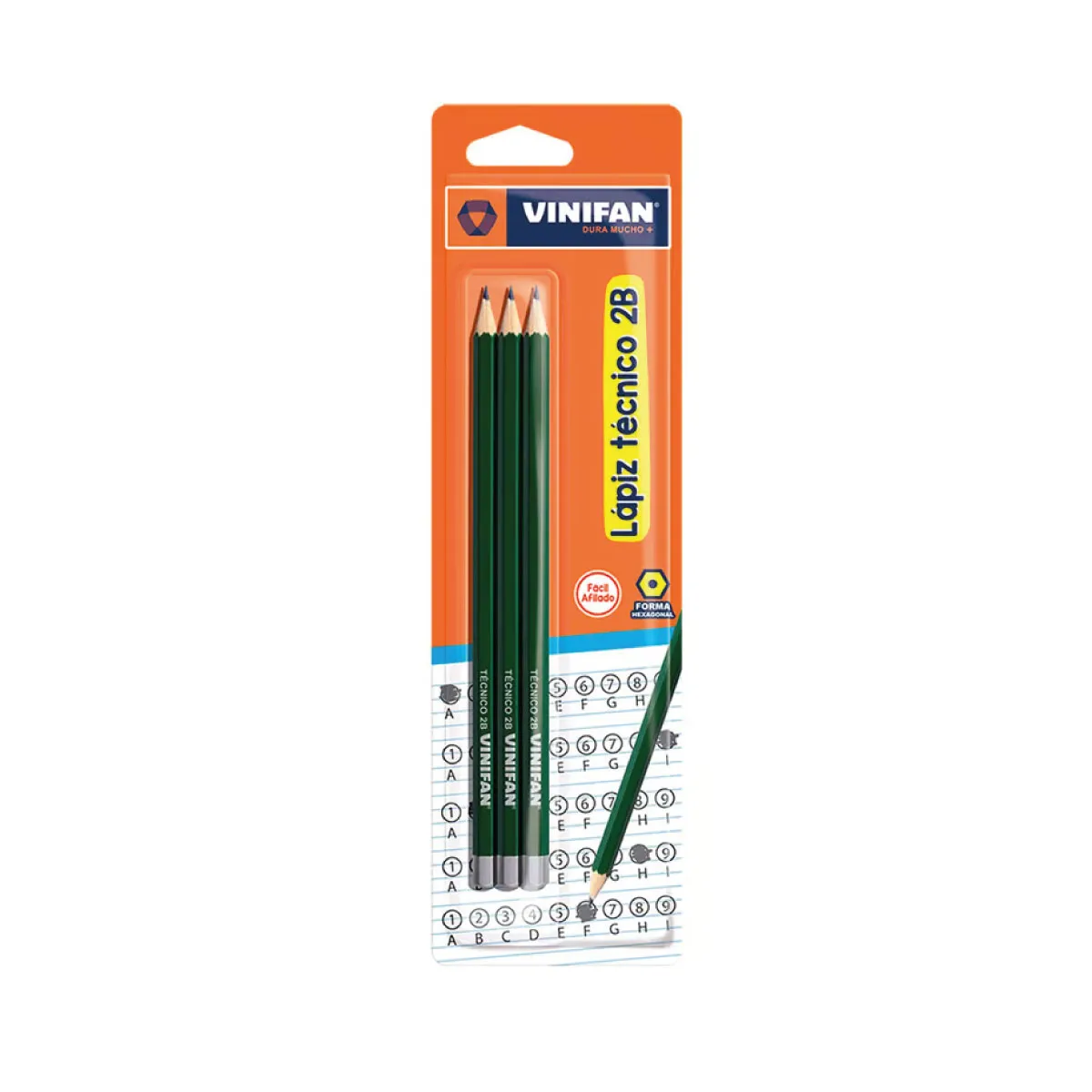 LAPIZ HEXAGONAL TECNICO 2B VINIFAN (VERDE SIN BORRADOR) - NAVARRETE