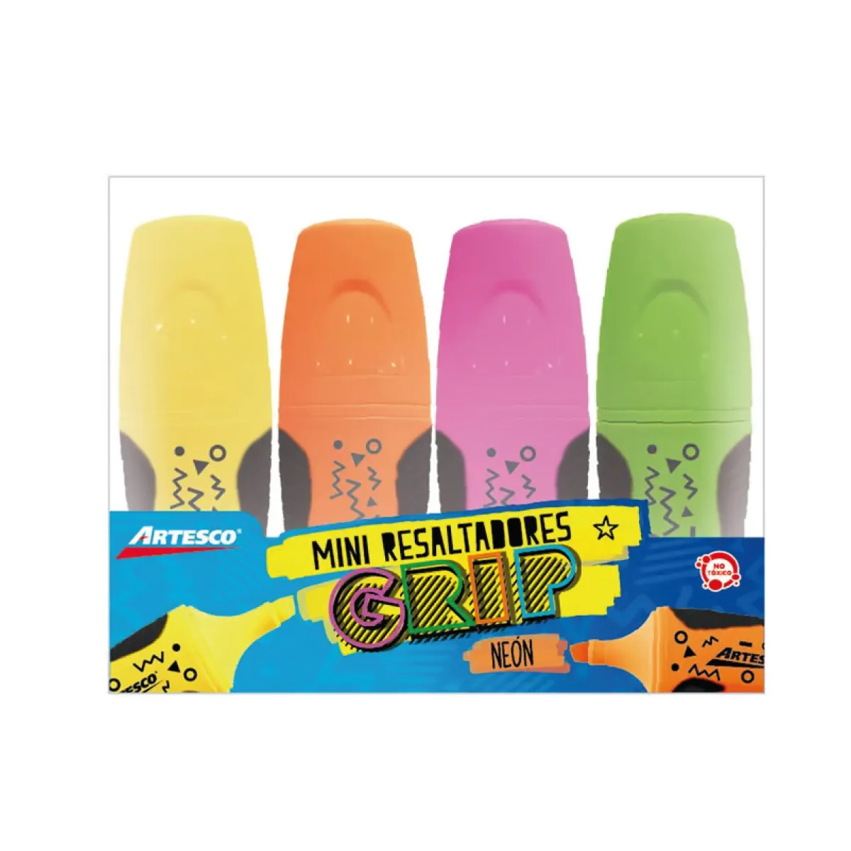 RESALTADOR MEDIANO C/GRIP NEON ESTX4 - NAVARRETE