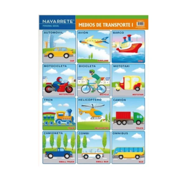 LAMINA MURAL 50 X 70 CM MEDIOS DE TRANSPORTE I - NAVARRETE