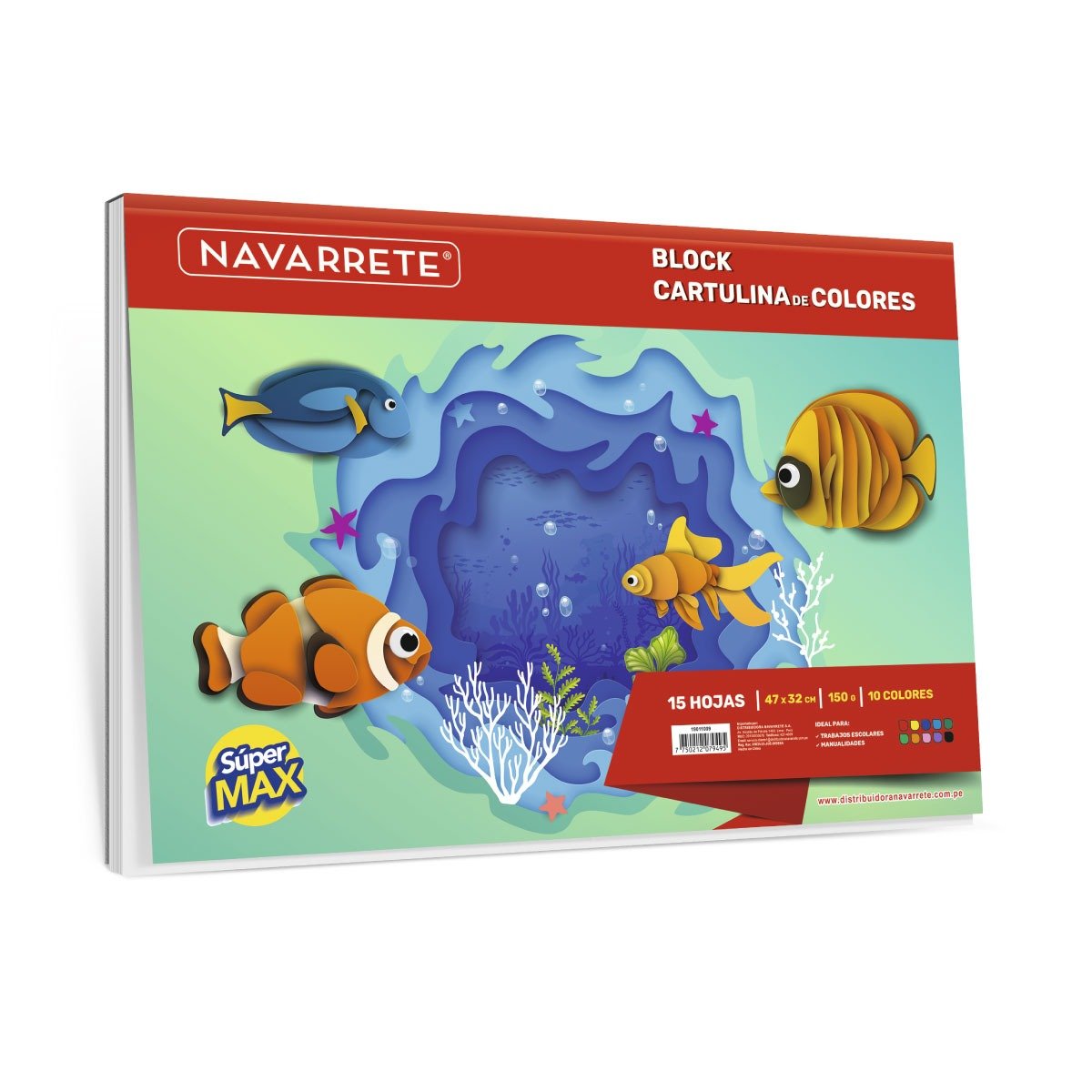 Block de Cartulina Colores 47x32cm x20 Hojas | Escolar y Arte