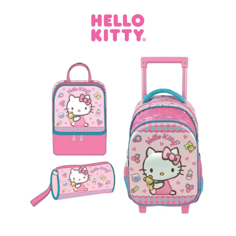 MOCHILA SET C/R 3D HELLO KITTY SCOOL - NAVARRETE