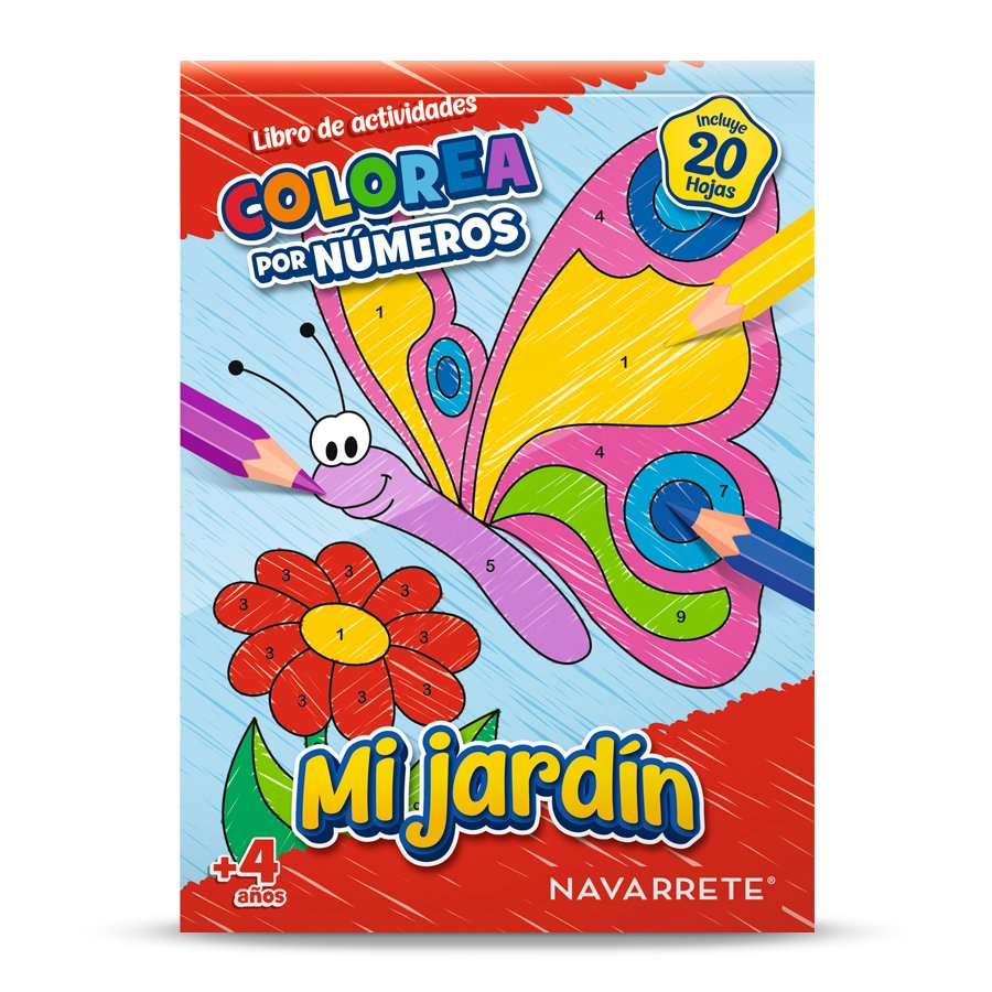 CUENTO COLOREA POR NUMERO 20 HOJAS MI JARDIN - NAVARRETE