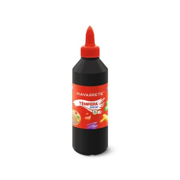 Témpera negra 250ml con dosificador | Ideal para Escuela